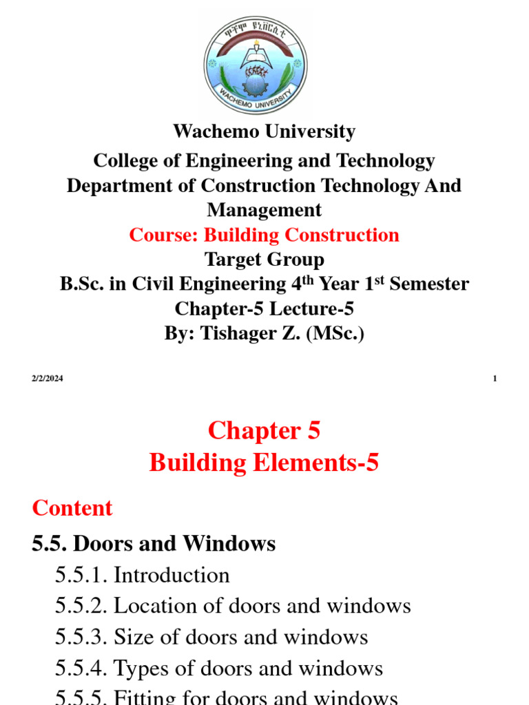 Chapter 5 - 5 | PDF | Window | Door