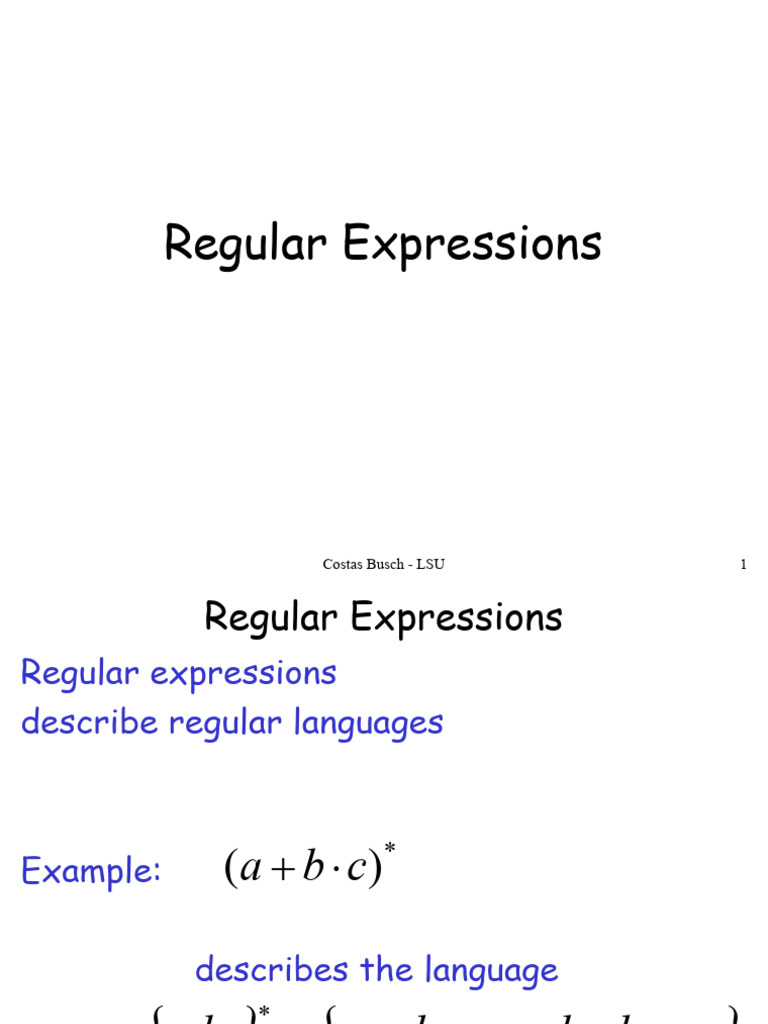 Regular Expressions | PDF | Syntax (Logic) | Theory Of Computation