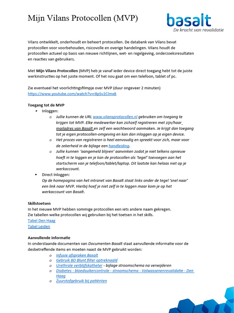 Mijn Vilans Protocollen (MVP) - Instructie (Versie 4) | PDF