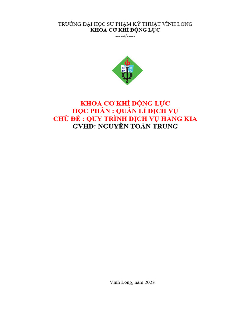 MẪU BÁO CÁO WORD NHÓM QUY TRÌNH DỊCH VỤ KIA | PDF