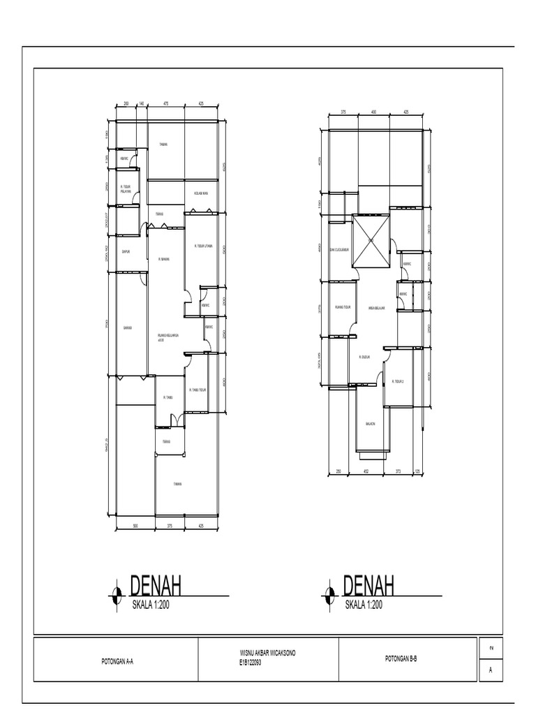 Denah Denah: SKALA 1:200 SKALA 1:200 | PDF