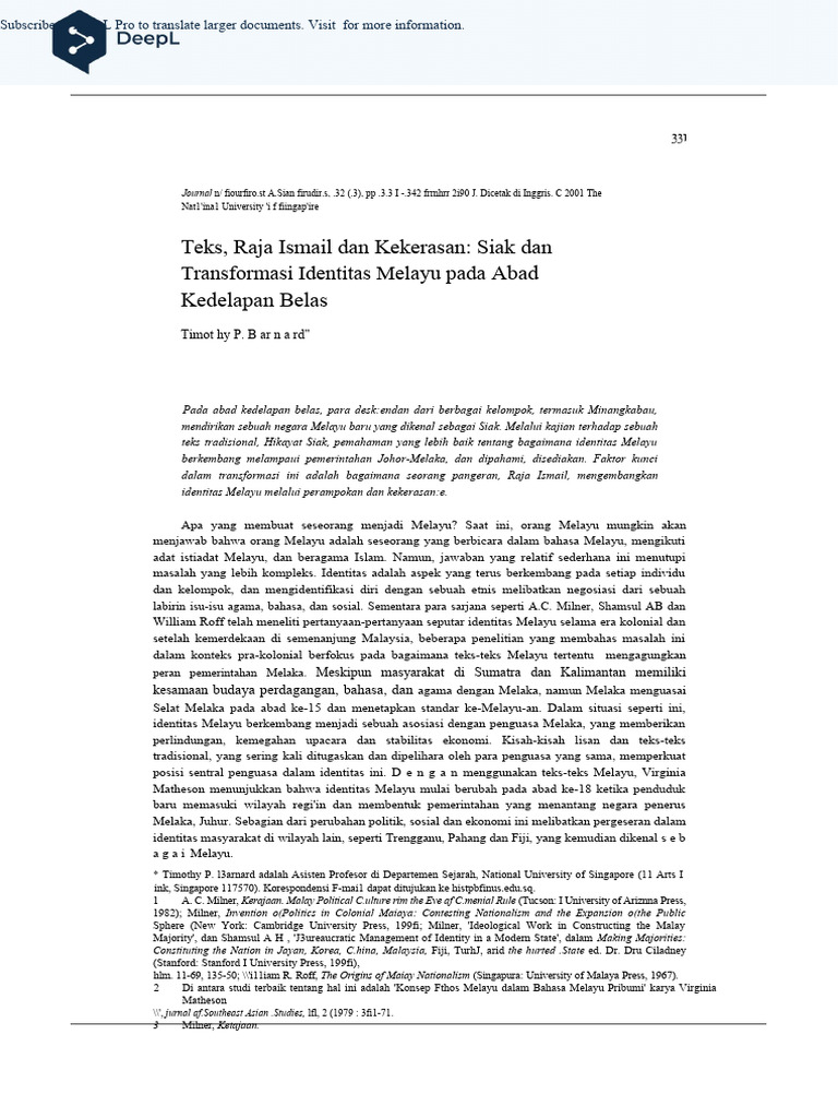 Transformasi Identitas Melayu di Siak | PDF | Klasik