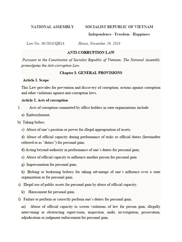 ANTI-CORRUPTION LAW | PDF | Political Corruption | Corruption