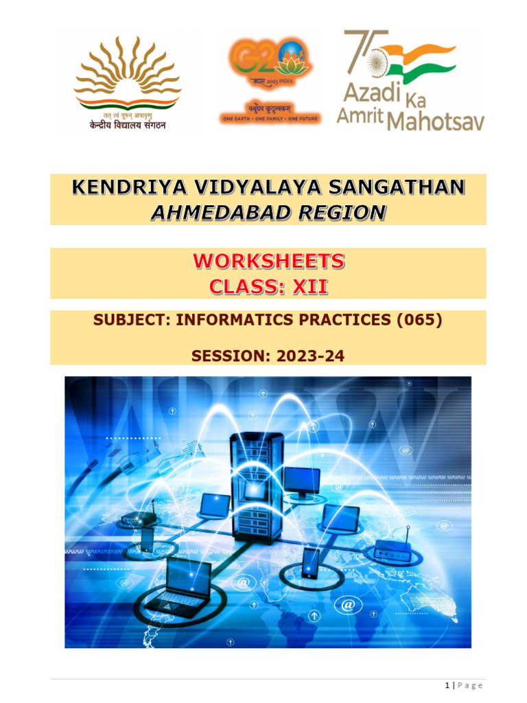 Worksheet Class Xii Ip 2023-24 | PDF | Computer Programming | Computing