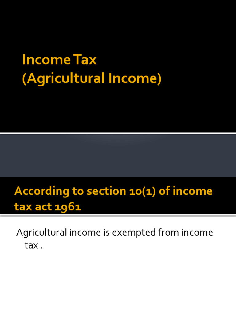 Lecture 4 Income Tax Chapter 3 | PDF | Agriculture | Taxes