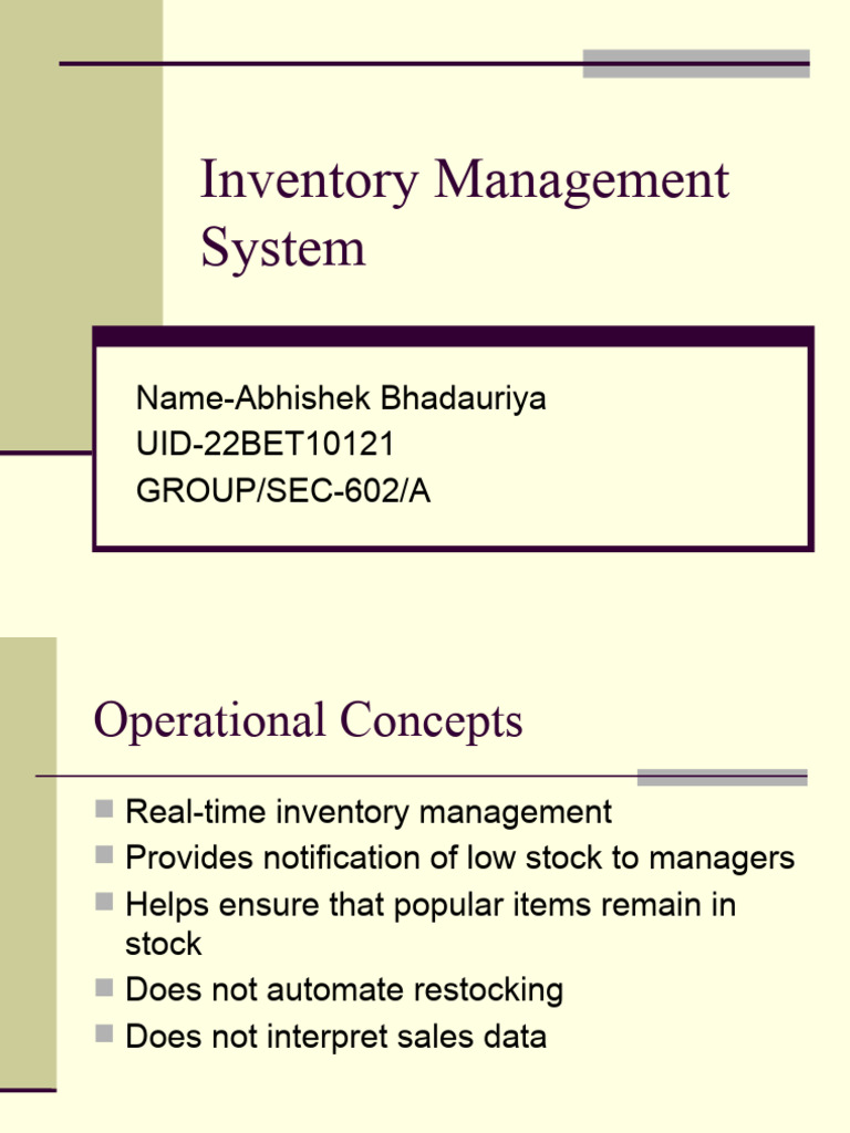 Real-Time Inventory Management System | PDF