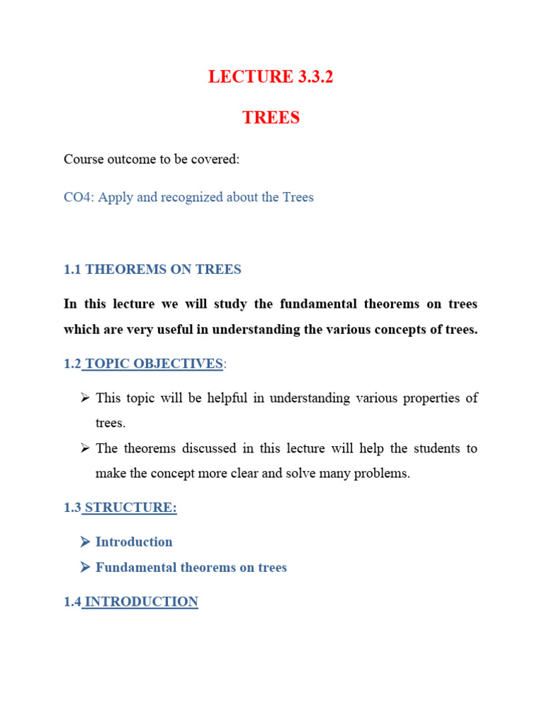 Theorems On Trees | PDF | Vertex (Graph Theory) | Mathematics
