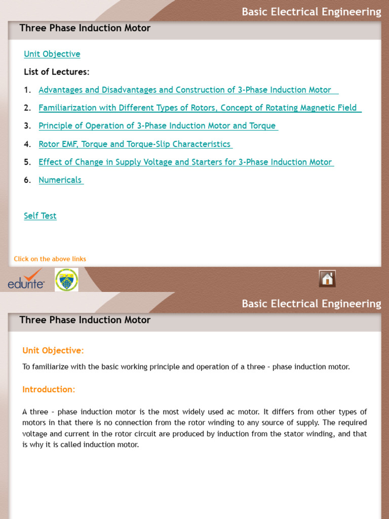 Electrical 3 Phase Motor Module 4 Part 2 | PDF | Electric Motor | Electromagnetic Induction