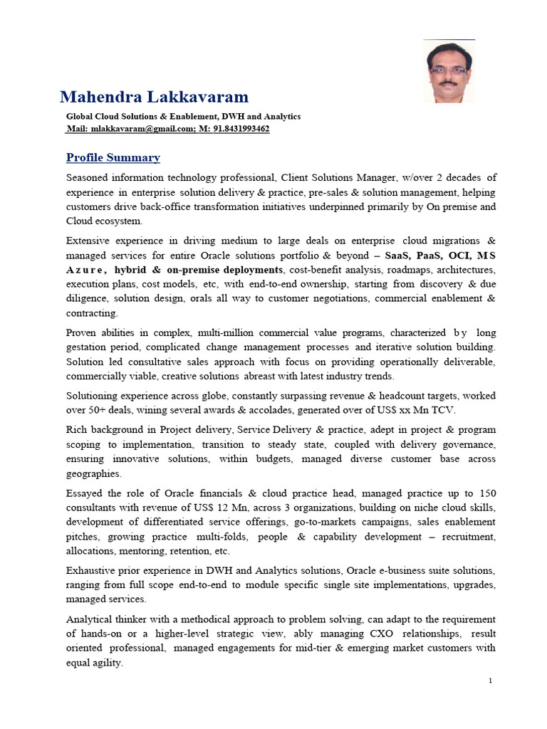 Naukri SRINJOYBAGCHI (21y 0m) | PDF | Cloud Computing | Oracle Corporation