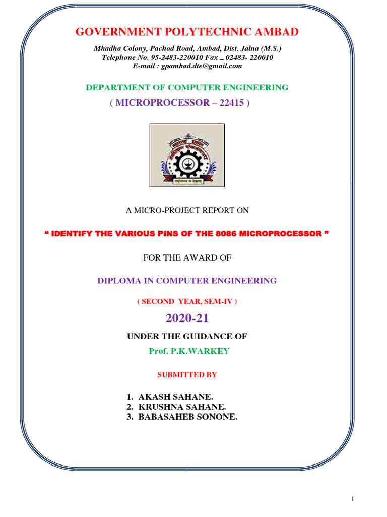 8086 Microprocessor Pin Identification | PDF | Central Processing Unit ...