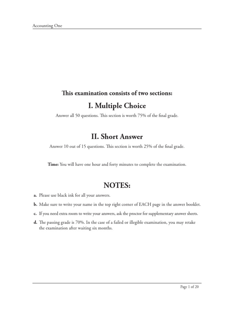 Accounting 1 Test Exam 1 | PDF | Debits And Credits | Equity (Finance)