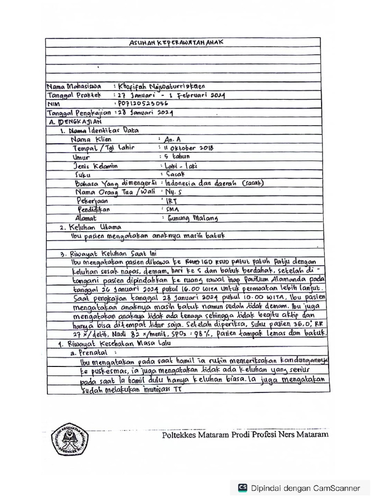 Contoh Scan Askep Anak | PDF