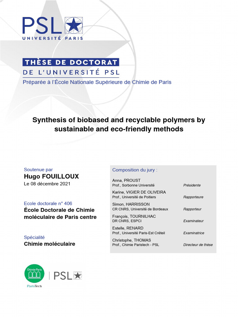 Biobased Polymer Synthesis Methods | PDF | Organic Chemistry | Chemistry