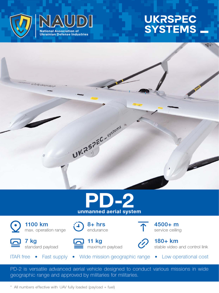 Liflet Ukrspecsystems PD 2 New | PDF | Takeoff | Unmanned Aerial Vehicle