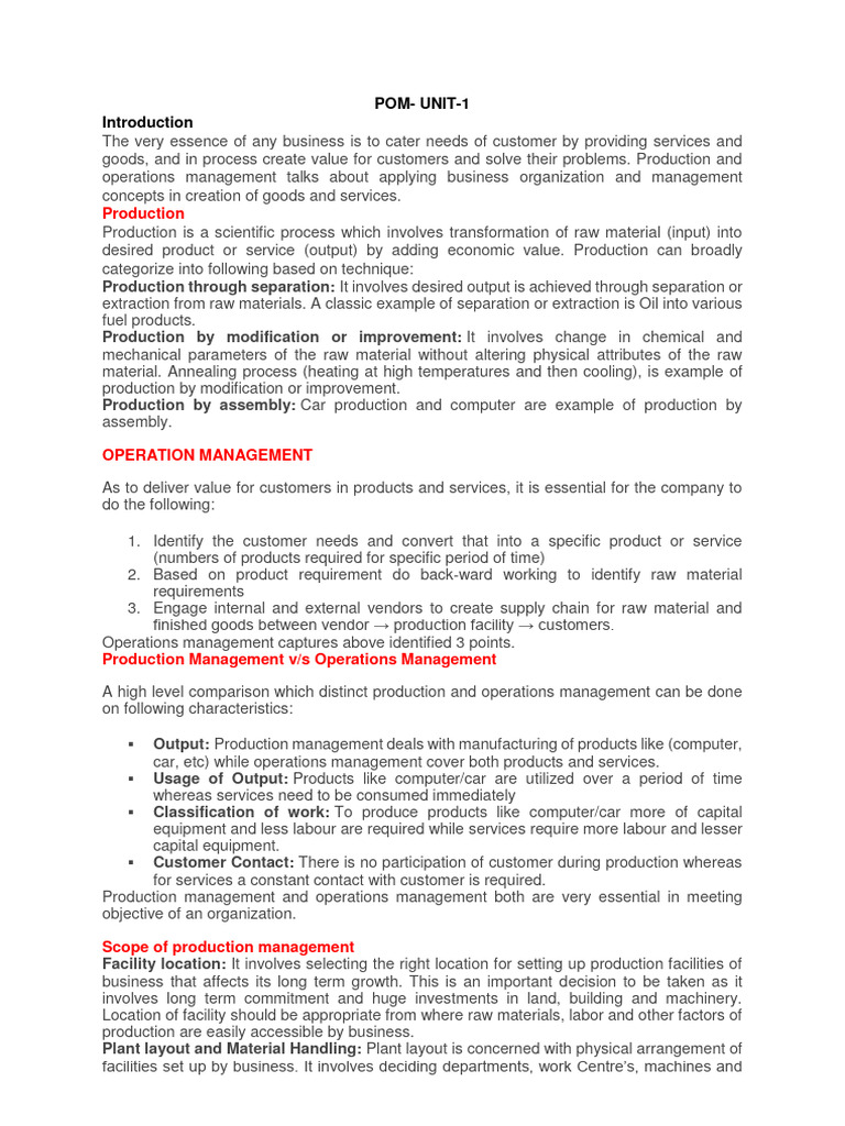 Pom Notes - 064919 | PDF | Operations Management | Inventory