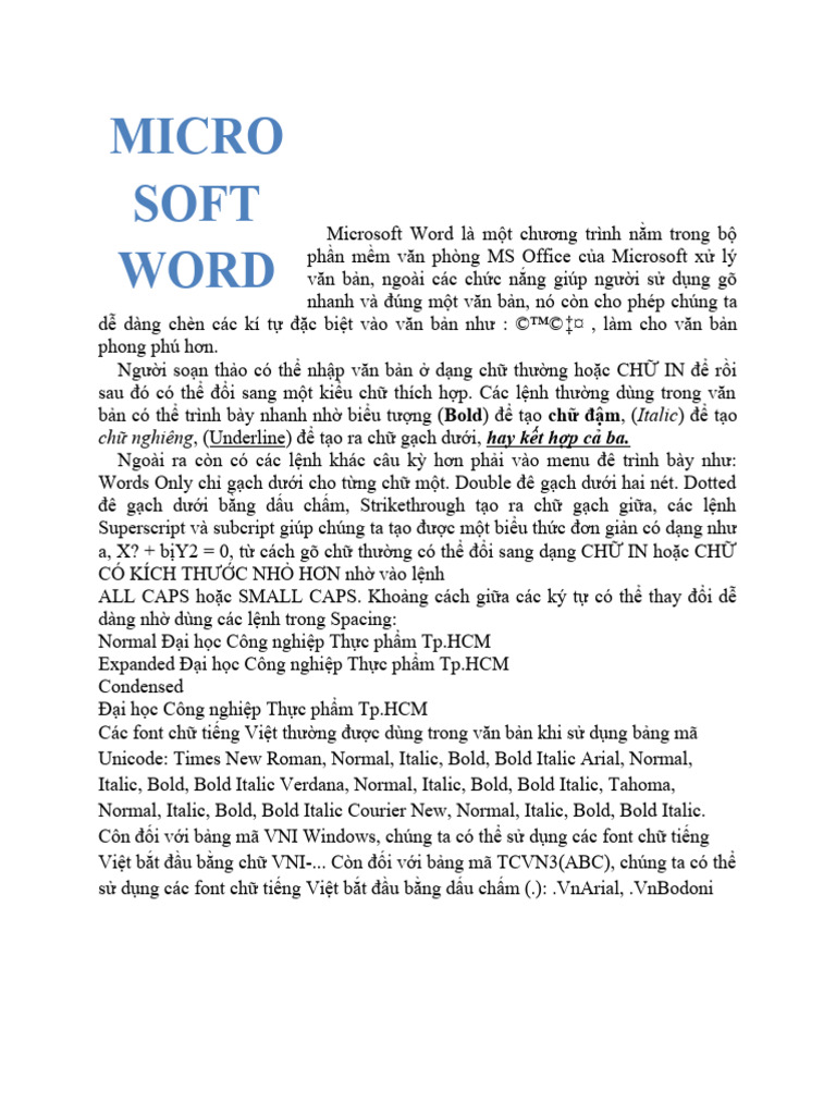 Microsoft Word Là Một Chương Trình Nằm Trong Bộ Phần Mềm Văn Phòng MS ...