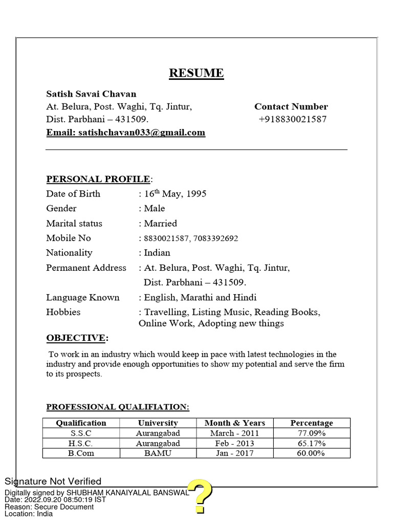 Resume Signed | PDF