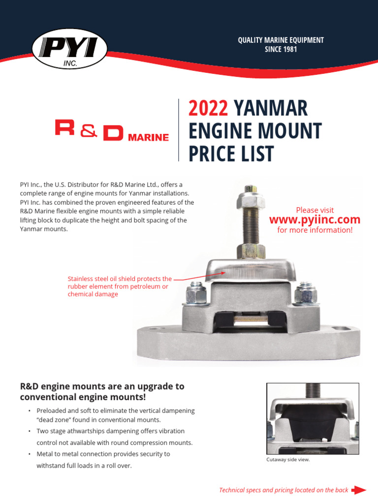 R D Marine Yanmar Engine Mount Price List | PDF