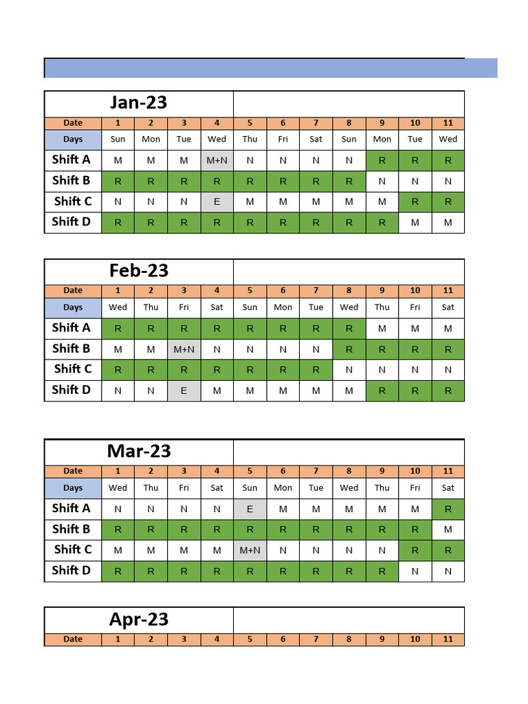 Duty Schedule 23 | PDF