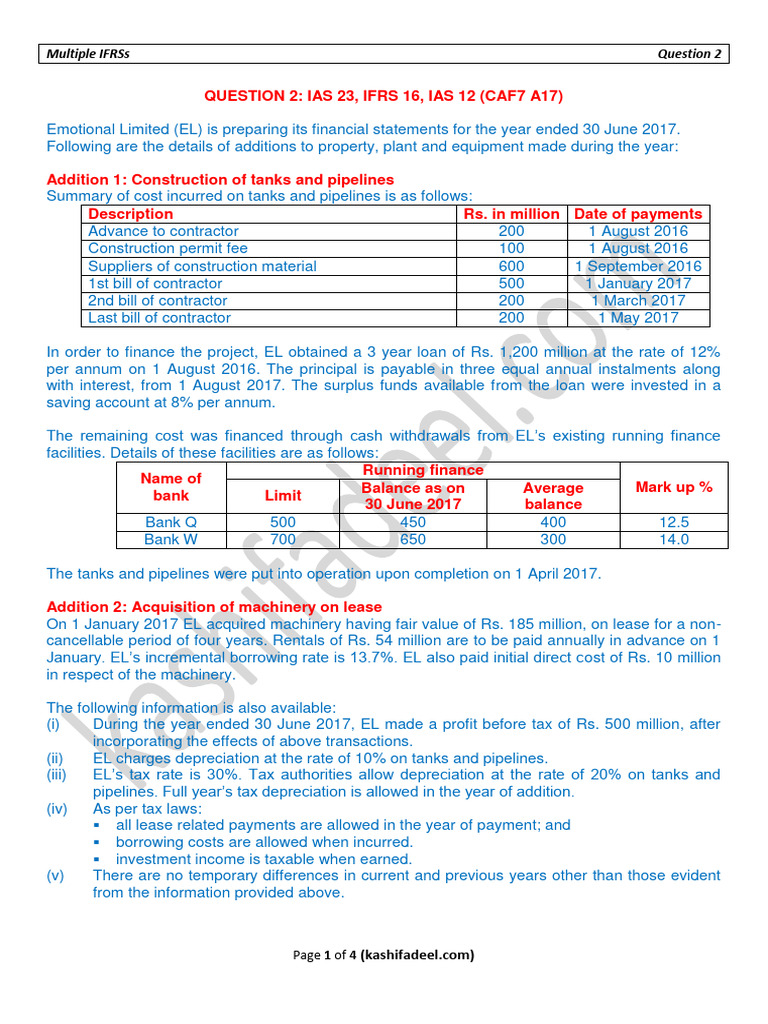 Multiple IFRSs Q2 | PDF | Depreciation | Balance Sheet