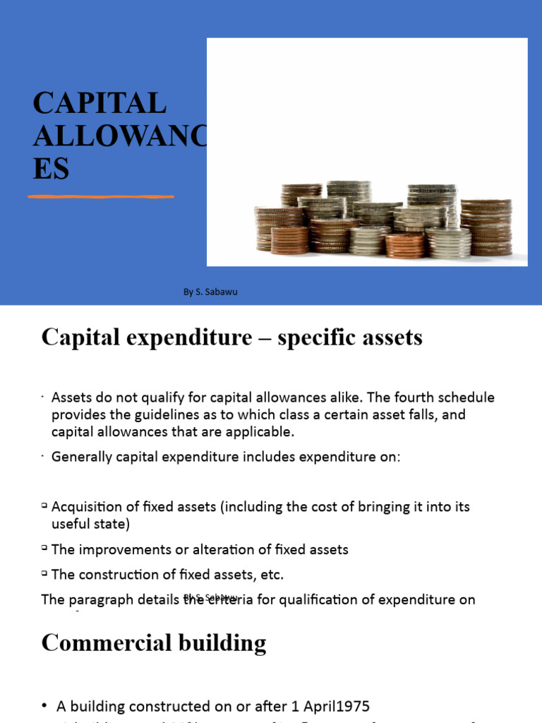 Understanding Capital Allowances and Assets | PDF | Depreciation | Taxes