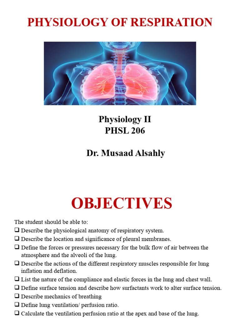 L - 1 Physiology of Respiration I | PDF | Respiratory System | Lung