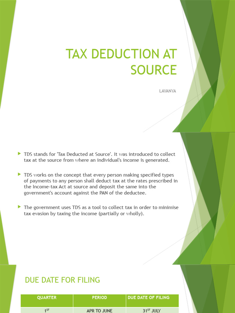 Tax Deduction at Source | PDF