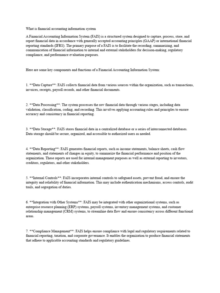 What Is Financial Accounting Information System | PDF | Accounting ...
