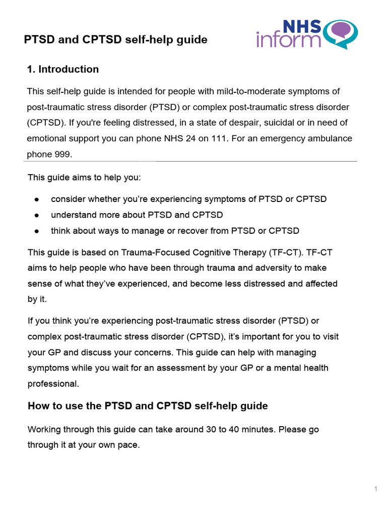 PTSD and CPTSD Self-Help Guide | PDF | Psychological Trauma | Complex ...