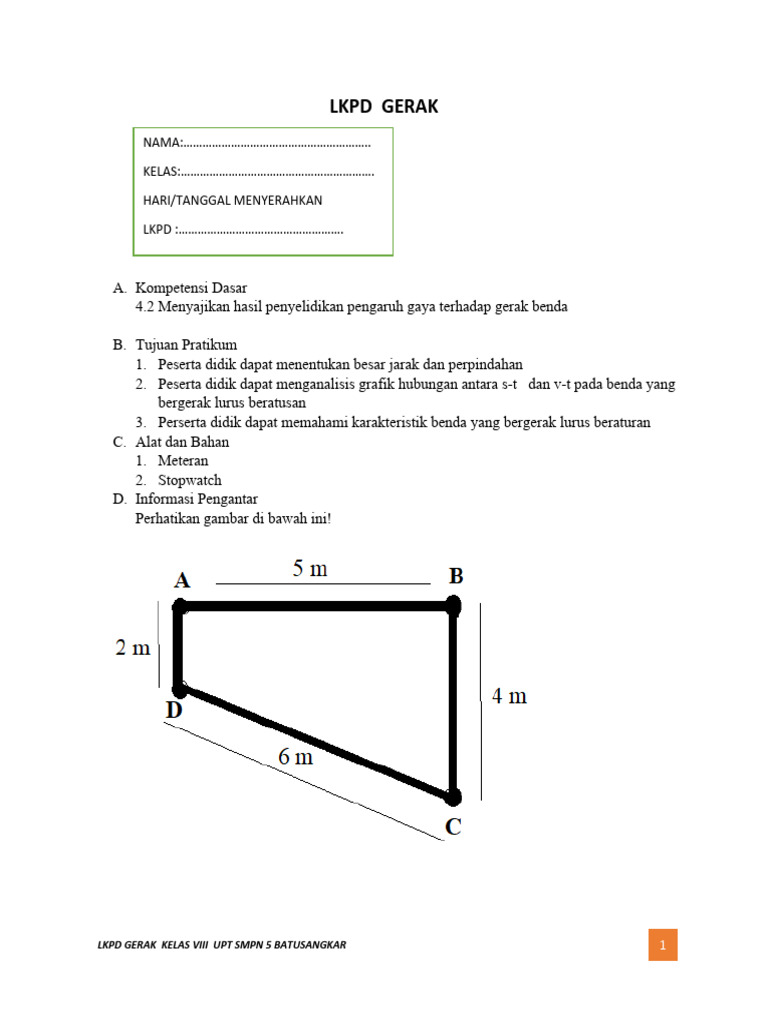 LKPD Gerak | PDF | Metode & Bahan Ajar