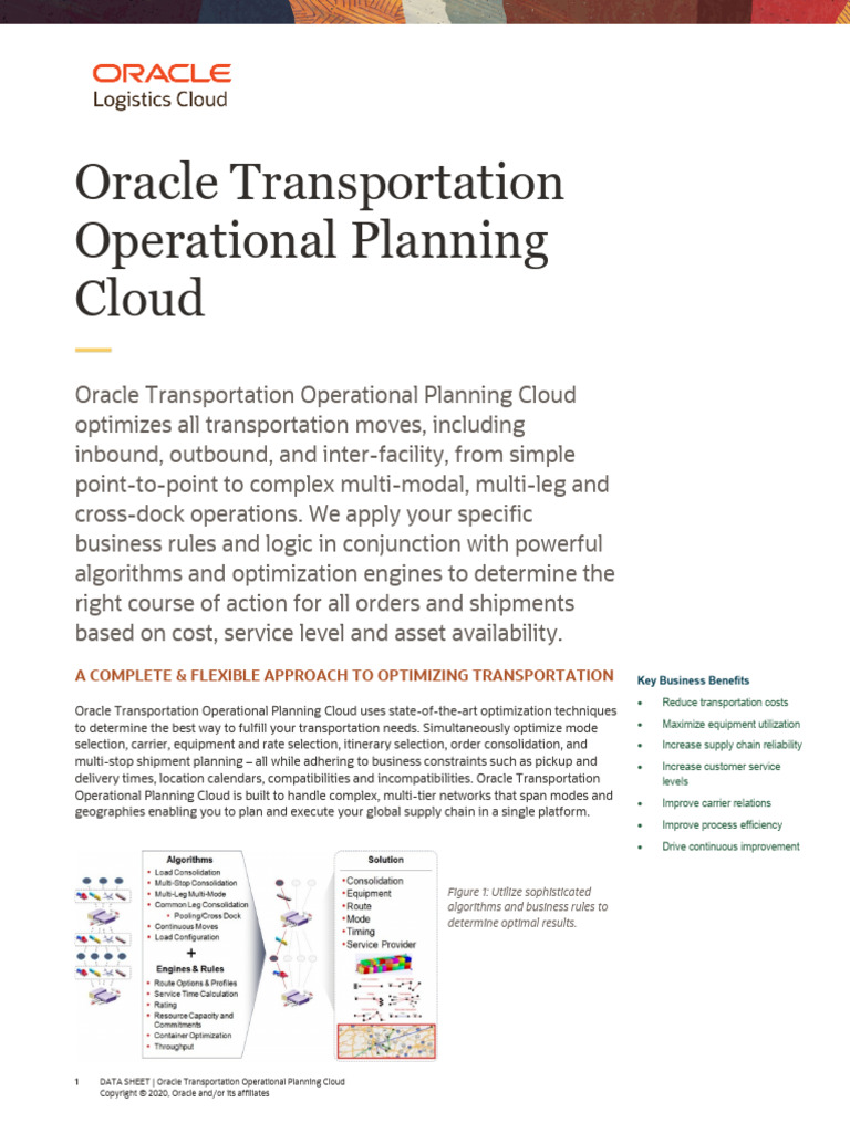 Oracle Transportation Operational Planning Ds | PDF | Logistics | Cloud ...