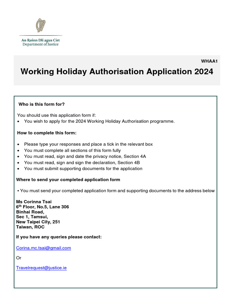WHA Application Form 2024 New | Download Free PDF | Passport | Government