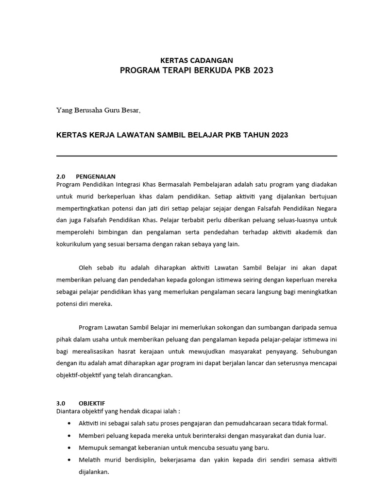 Kertas Kerja Lawatan Kidzania 2023 | PDF