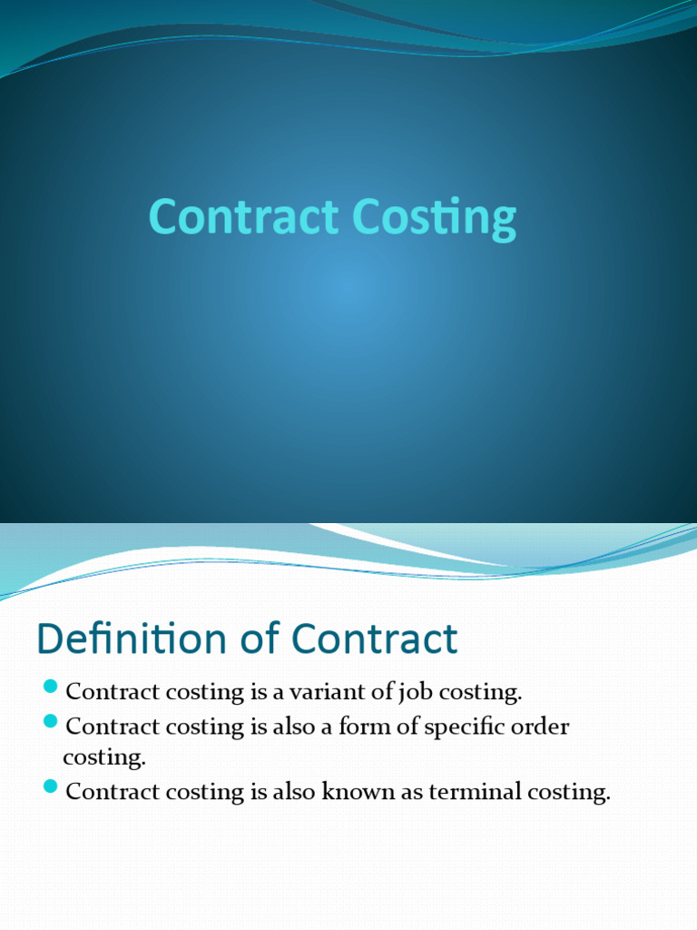 Contract Costing | PDF | Cost | Depreciation