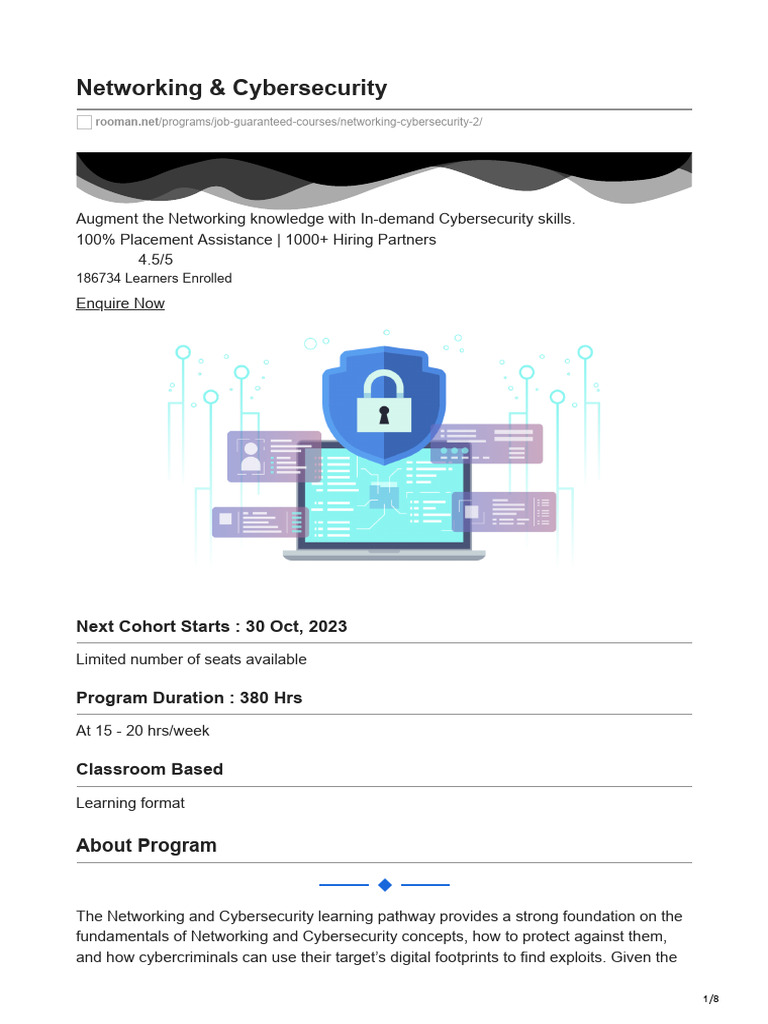 Networking Cybersecurity | PDF | Computer Security | Security