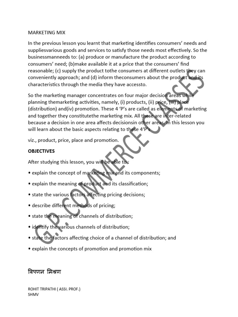 Marketing Mix Unit 2 Part2 | PDF