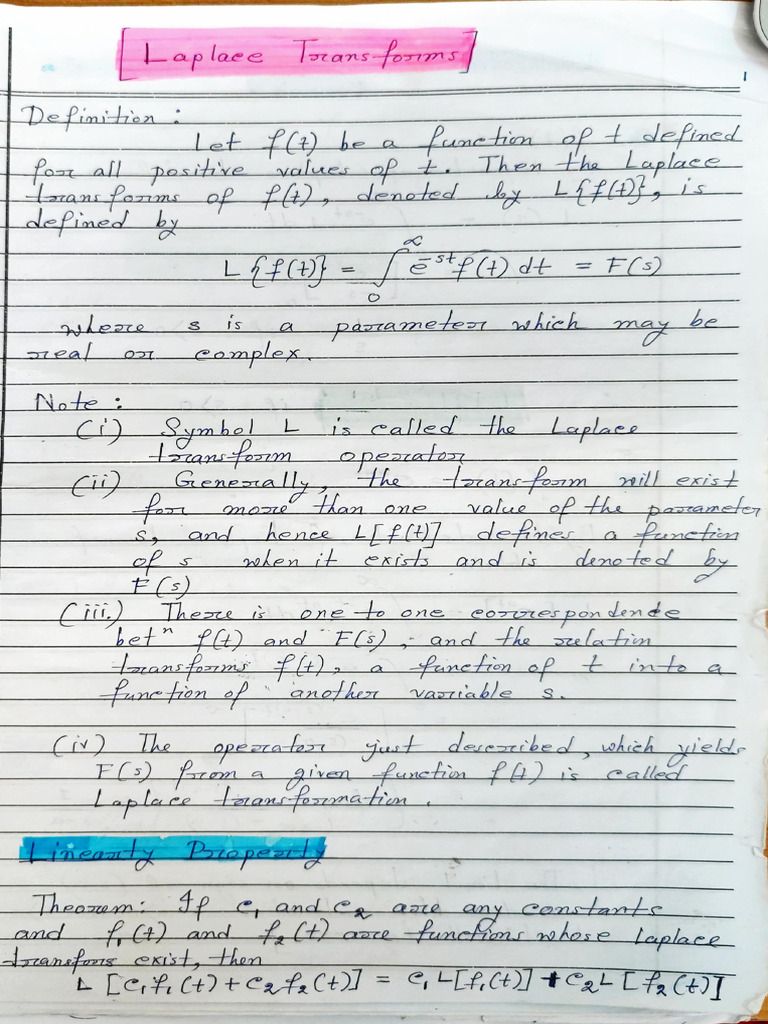 (M-III) Unit 2 (Laplace Transform) | PDF