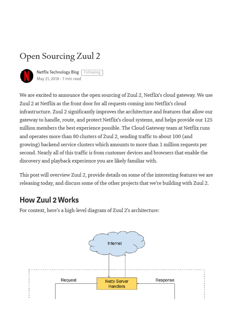 Open Sourcing Zuul 2 - Netflix TechBlog | PDF | Proxy Server | Load Balancing (Computing)