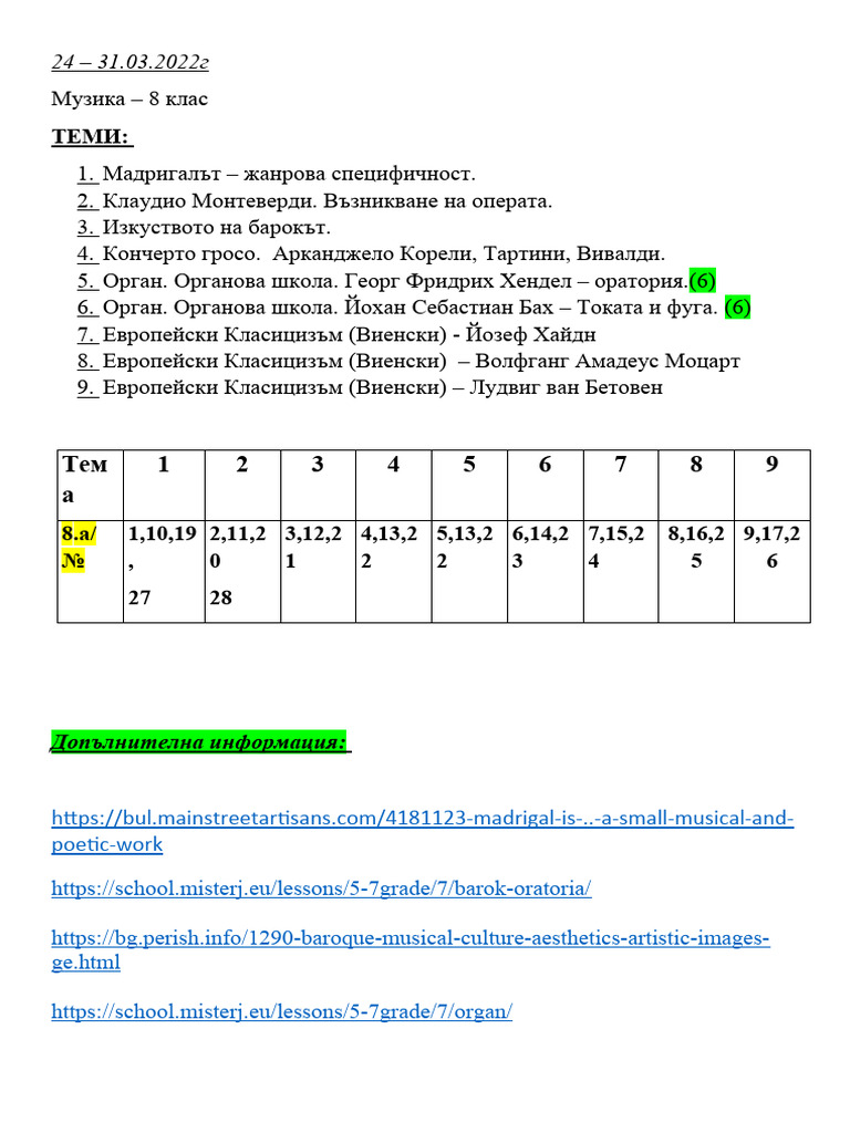 24-31.03.22 - TEMI ZA OTsENYaVANE - 8.klas | PDF