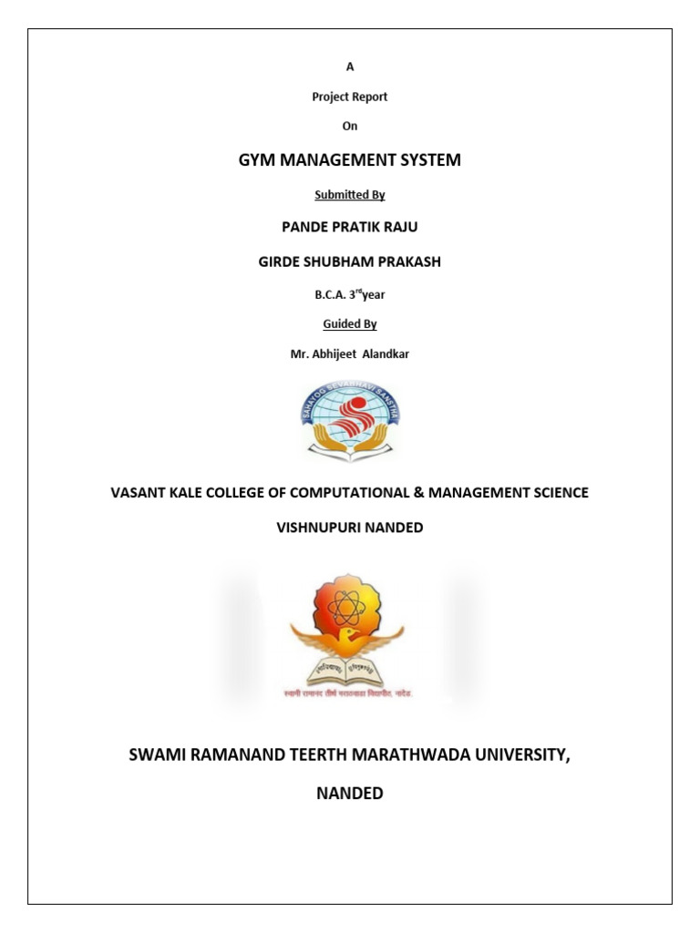 Gym Management System Project Report | PDF | Computers