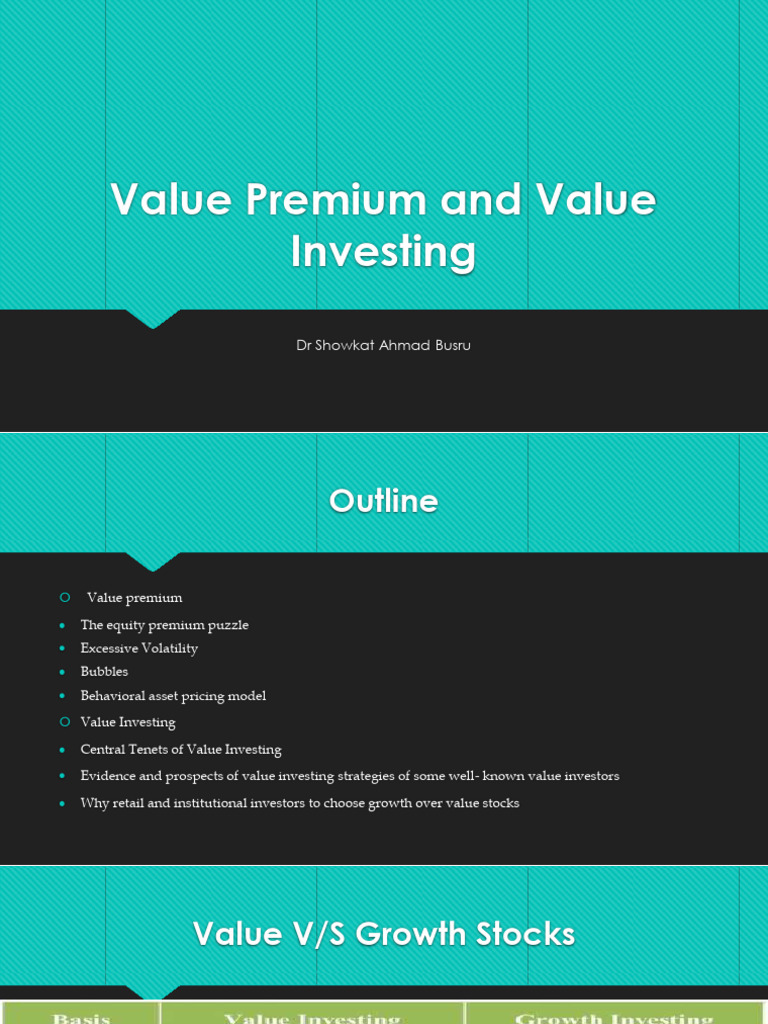 Value Premium and Value Investing | PDF | Value Investing | Risk Premium