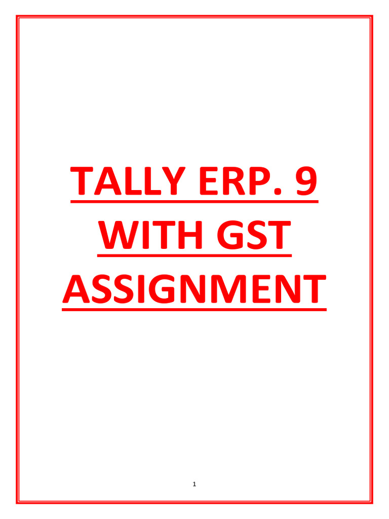 Tally Assignment Book | PDF | Debits And Credits | Taxes