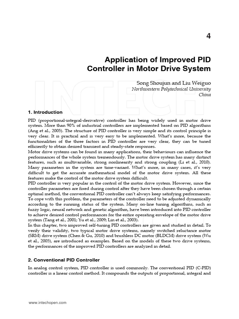 Application of Improved PID Controller in Motor Drive System | PDF ...