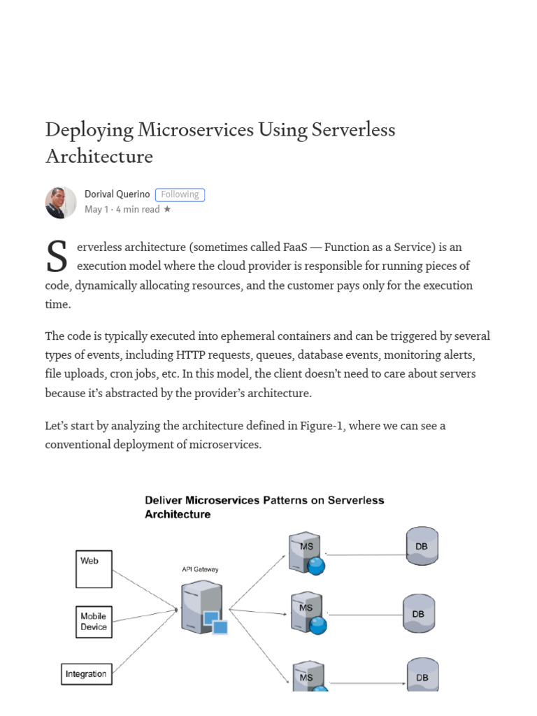 Deploying Microservices Using Serverless Architecture | PDF | Cloud Computing | Networking