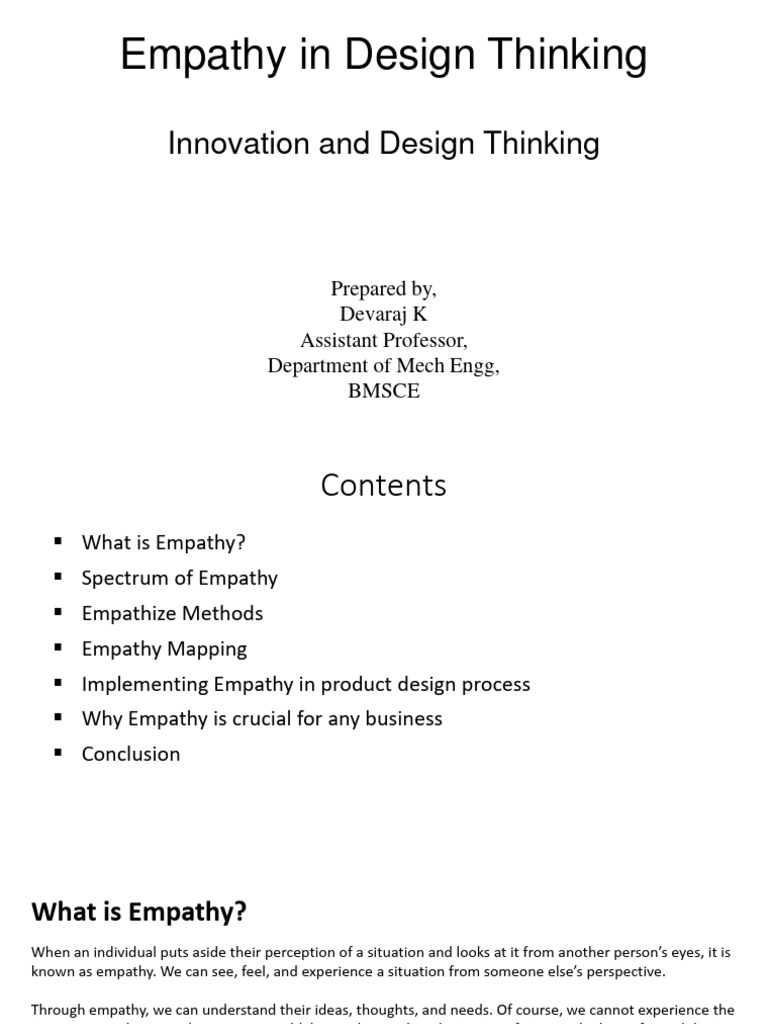 Empathy's Role in Design Thinking | PDF | Empathy | Design Thinking