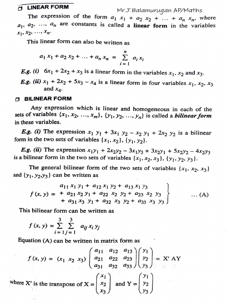 Unit-1 Canonical Form | Download Free PDF | Functional Analysis | Functions And Mappings