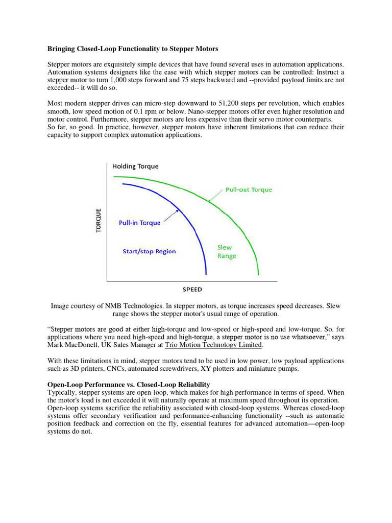 6 - Closed-Loop Functionality To Stepper Motors | PDF | Electric Motor ...