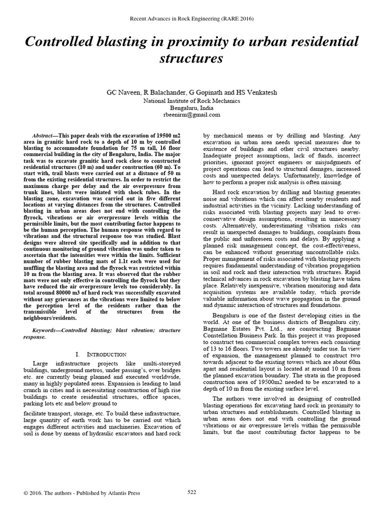 Urban Controlled Blasting Techniques | PDF | Frequency | Hertz