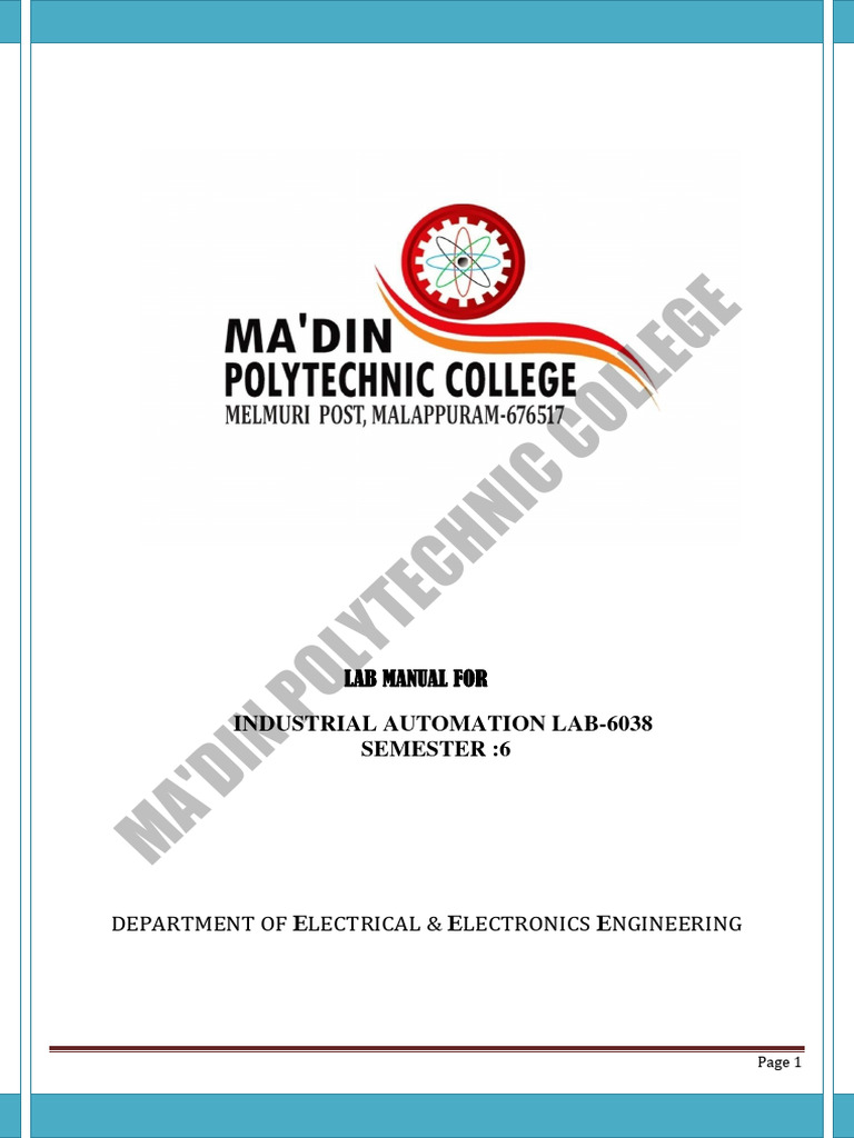 6038-Industrial Automation Lab | PDF | Microcontroller | Computer Science