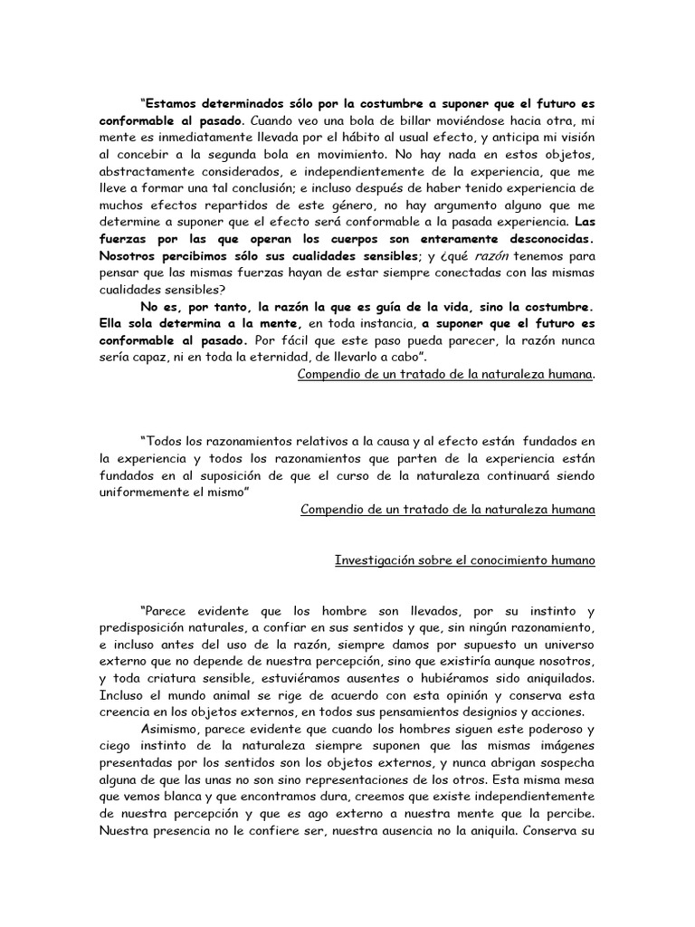 Textos Sin Titulo Hume | Descargar gratis PDF | Razón | Mente